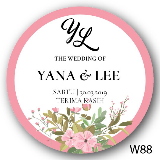Sticker Goodies Wedding Event Majlis Perkahwinan W88 55pcs | Shopee ...