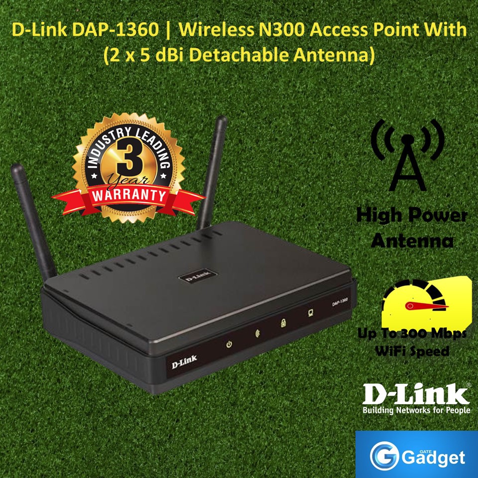 D-Link DAP-1360 | Wireless N300 Access Point With (2 x 5 dBi Detachable Antenna) | Shopee Malaysia
