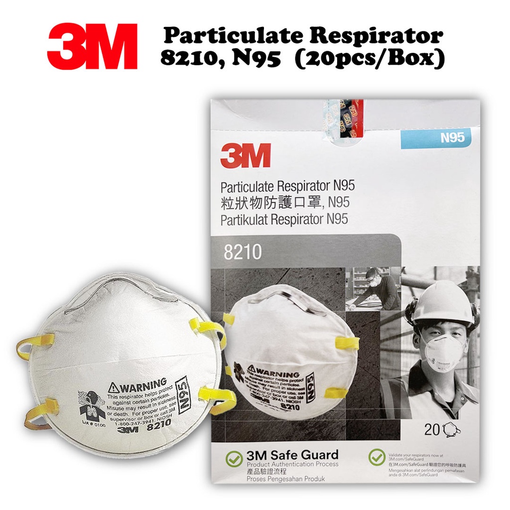 3M Particulate Respirator 8210 N95 (20pcs/ box) | Shopee Malaysia
