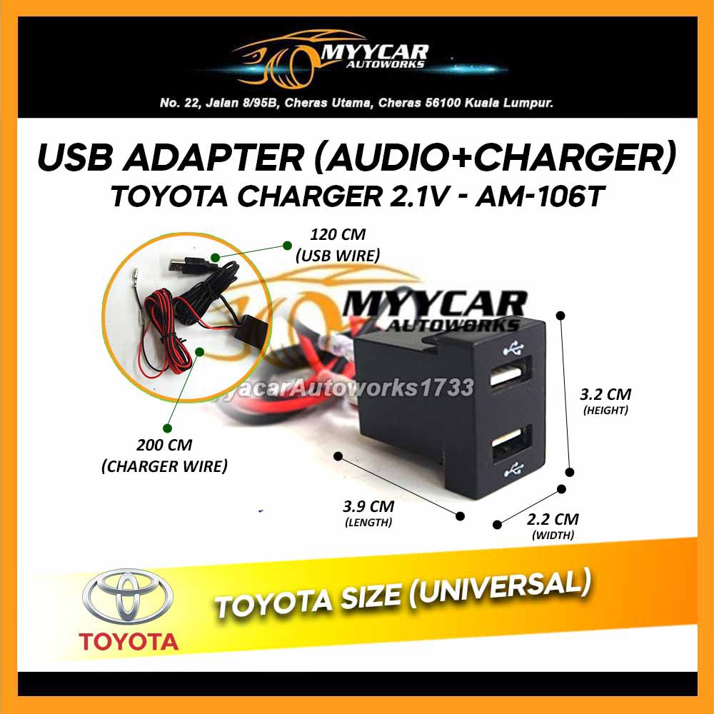 Car OEM USB Adapter Port Toyota Size Charging with USB Output | Shopee ...