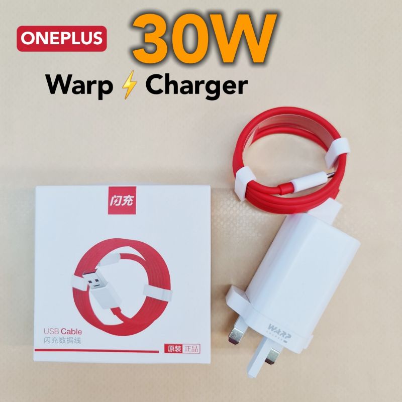 Oneplus 7t 8t UK Adapter 3 Pin 30W Charger Support Fast Charging With ...