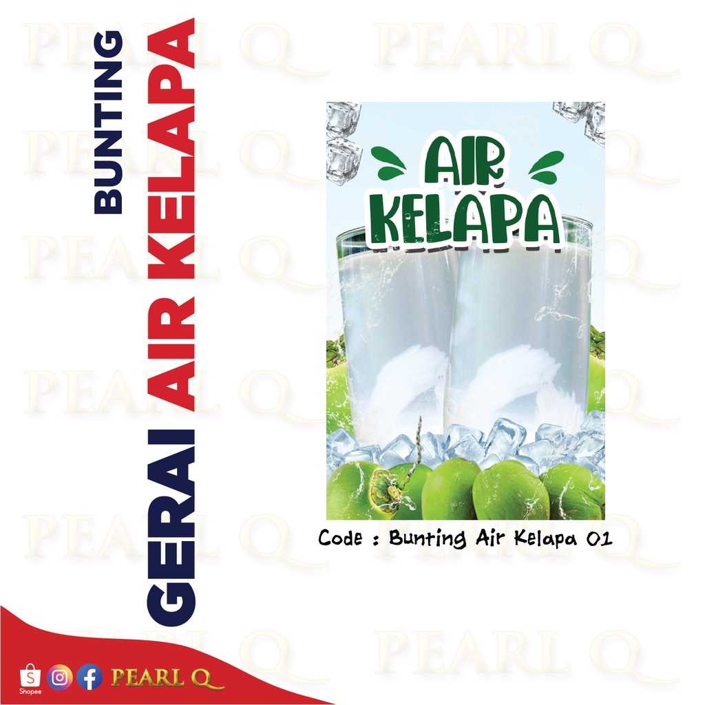 Bunting Gerai Air Kelapa | Coconut Shake Banner Pasar Malam Kedai ...