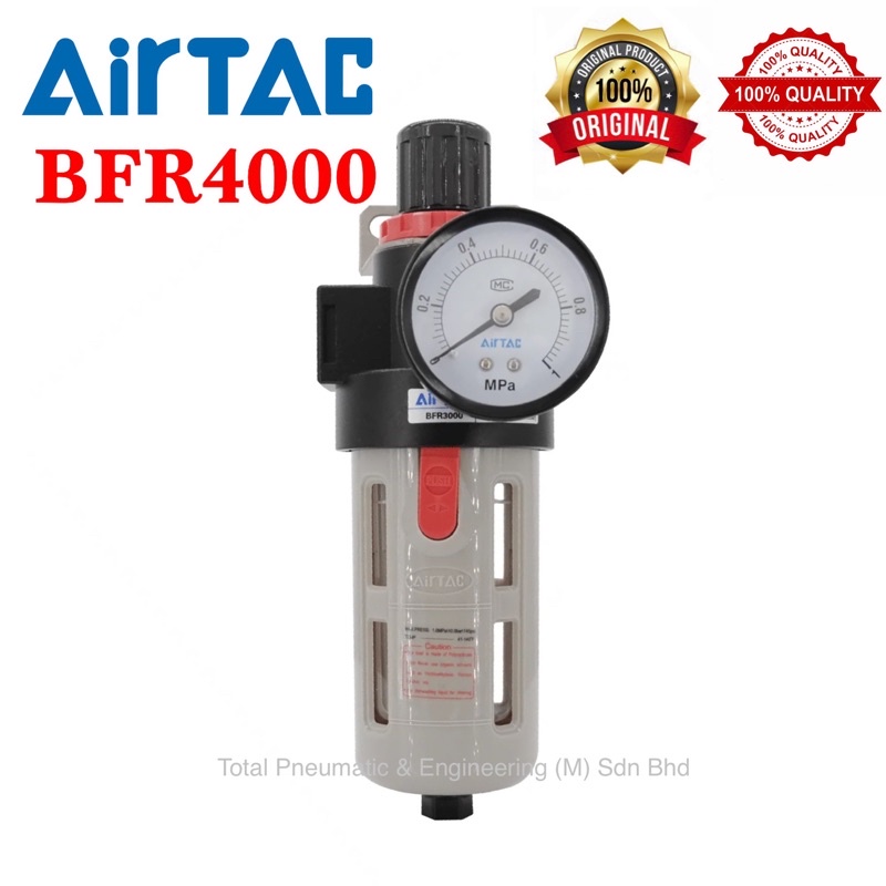 AirTAC BFR4000 1/2” Pneumatic Air Filter Regulator Water Separator ...