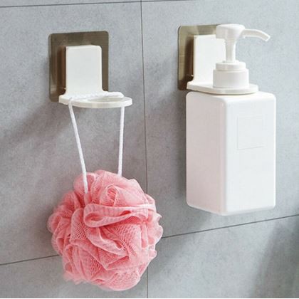 Wall Mounted Liquid Dispenser Hooks Hand Soap Shampoo Bottle Hanging ...