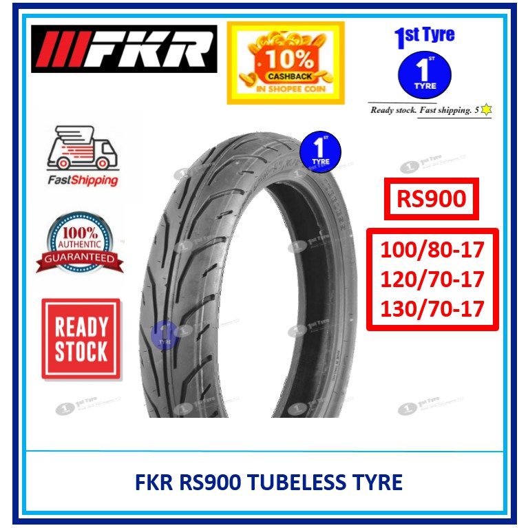 FKR MOTORCYCLE TYRE RS900 (BUNGA TAJAM) 100/80-17, 120/70-17, 130/70-17 TUBELESS [ TAYAR 2024 ...