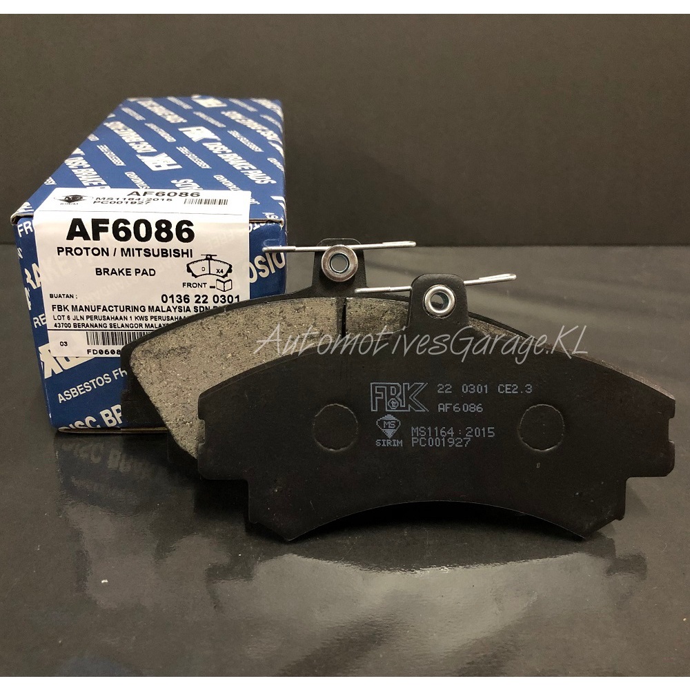 FBK (MALAYSIA) - AF6086 - FRONT BRAKE PADS - PROTON WAJA 1.6CC / ARENA ...