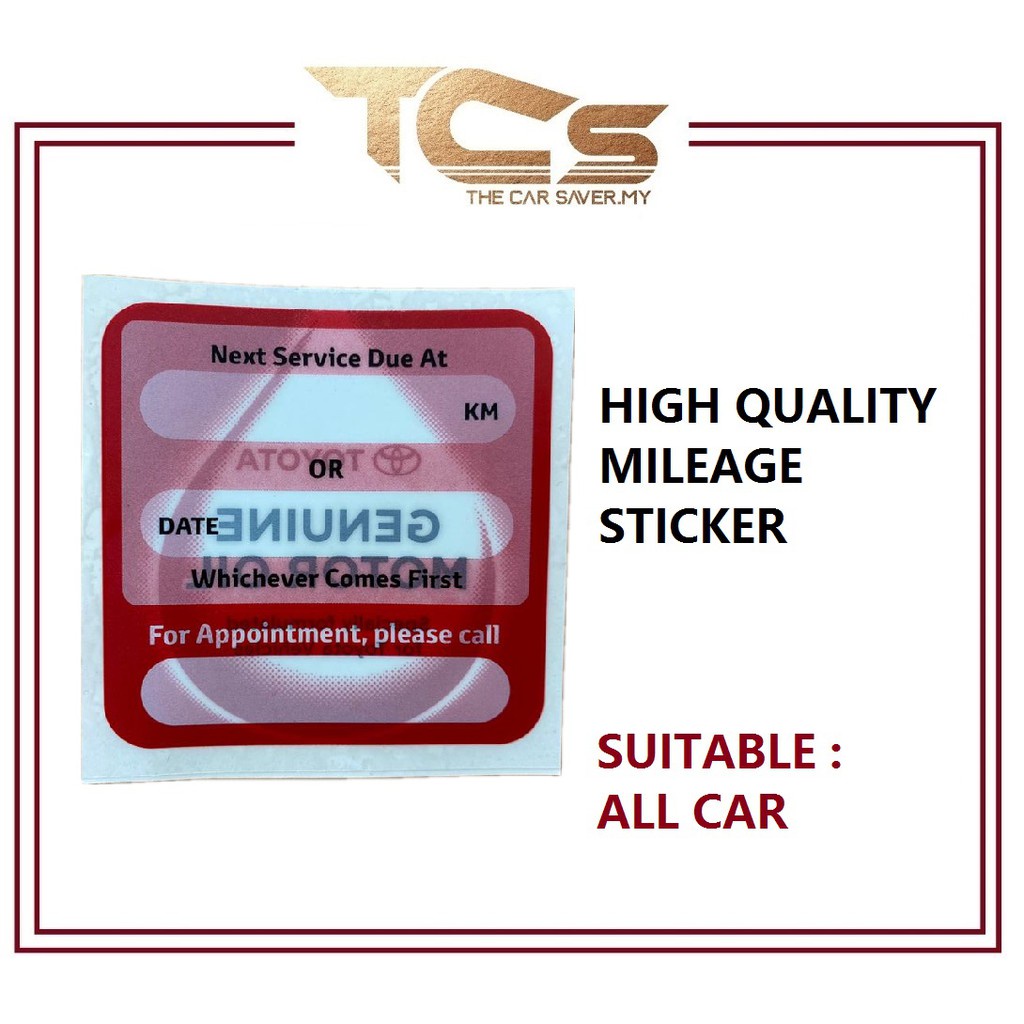 High Quality Transparent/Fluids Mileage Service Sticker for Windscreen ...