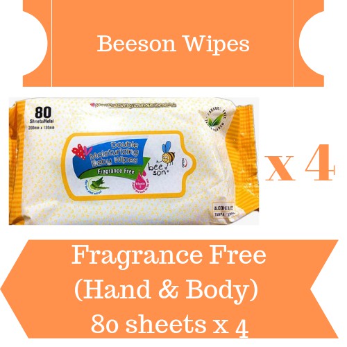 Beeson Wet Wipes Promo Bundle Packs (80's x 4) (Fragrance Free ...