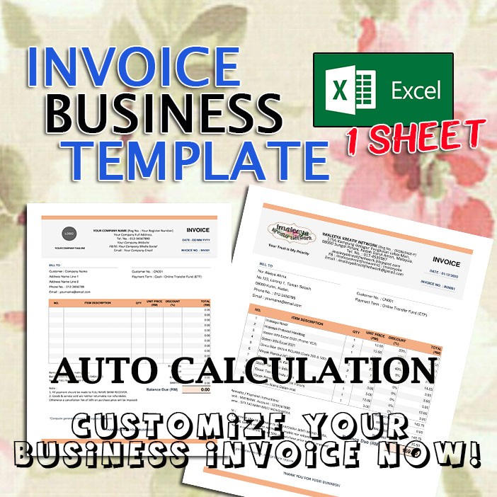 Invoice Business Template 1 SHEET (Microsoft Excel) - IKN 💻📝 | Shopee ...
