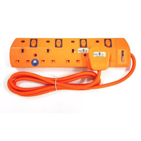 Orange Trailing Socket Plug Extension Wire With Sirim Approved 2meter ...
