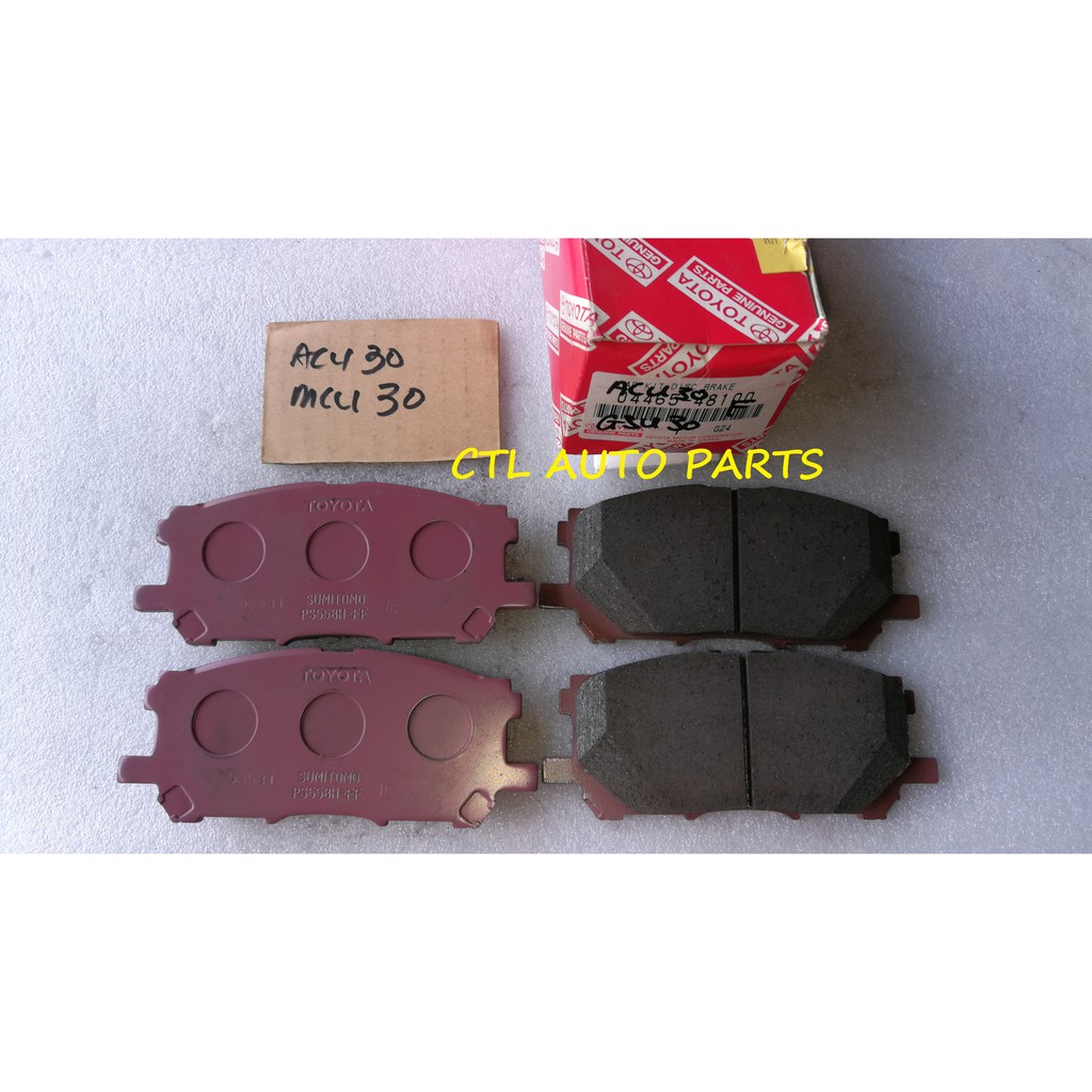 TOYOTA HARRIER ACU30 MCU30 MCU35 FRONT BRAKE PADS 4pcs set 04465-48100/ ...