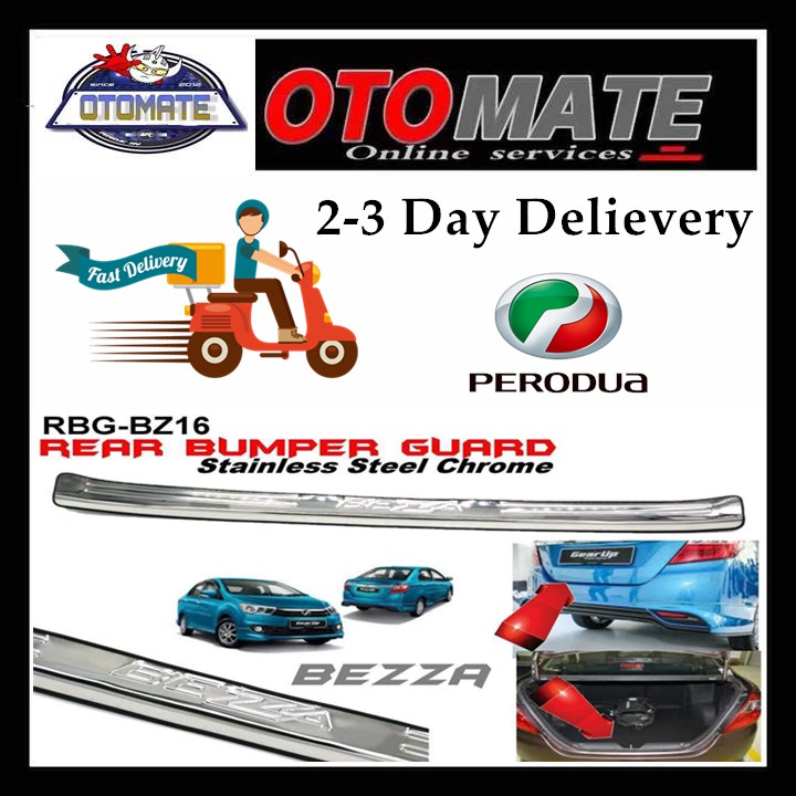 💥Ready Stock 💥 Perodua Bezza Rear Bumper Guard Stainless Steel Chrome ...