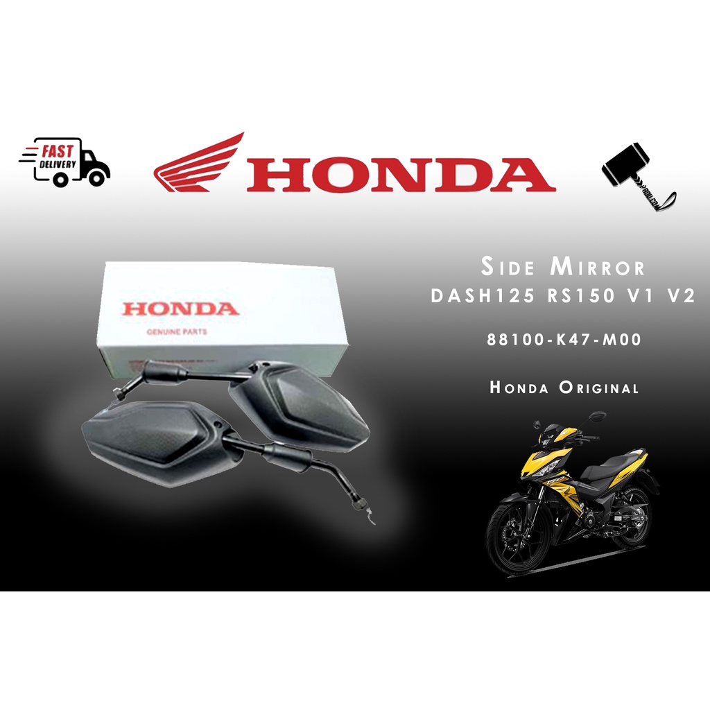 HONDA ORIGINAL DASH125 RS150 V2 V1 SIDE MIRROR CERMIN BELAKANG 88100 ...