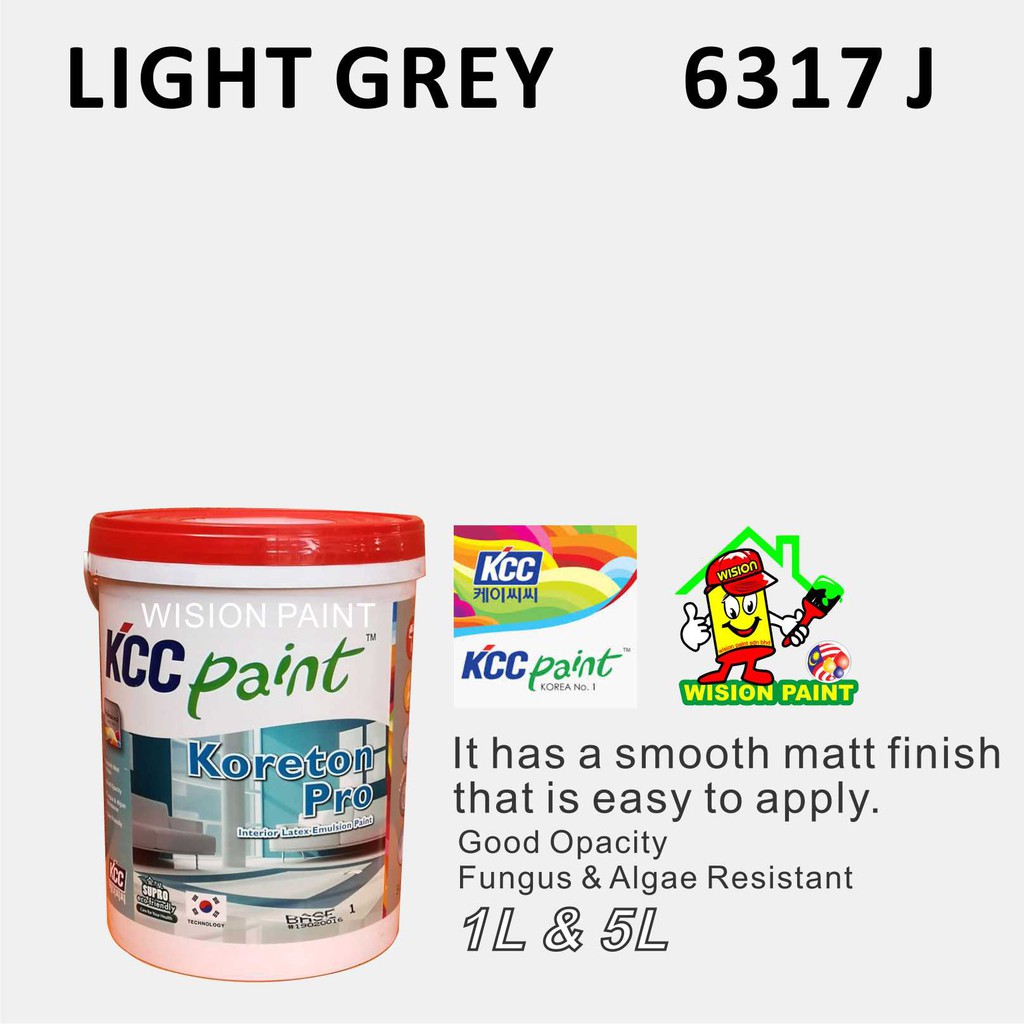 LIGHT GREY 6317 J ( 5L ) KCC PAINT INTERIOR KORETON PRO PROFESSIONAL ...