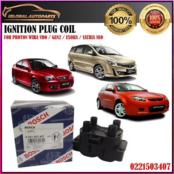 BOSCH 0221503407 Ignition Coil for PROTON WIRA VDO GEN2 EXORA CPS ...