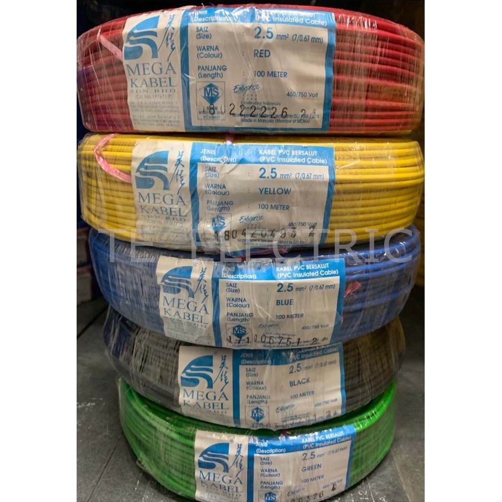 MEGA KABEL 2.5MM PVC CABLE MEGA 2.5MM PVC INSULATED CABLE PURE COPPER ...