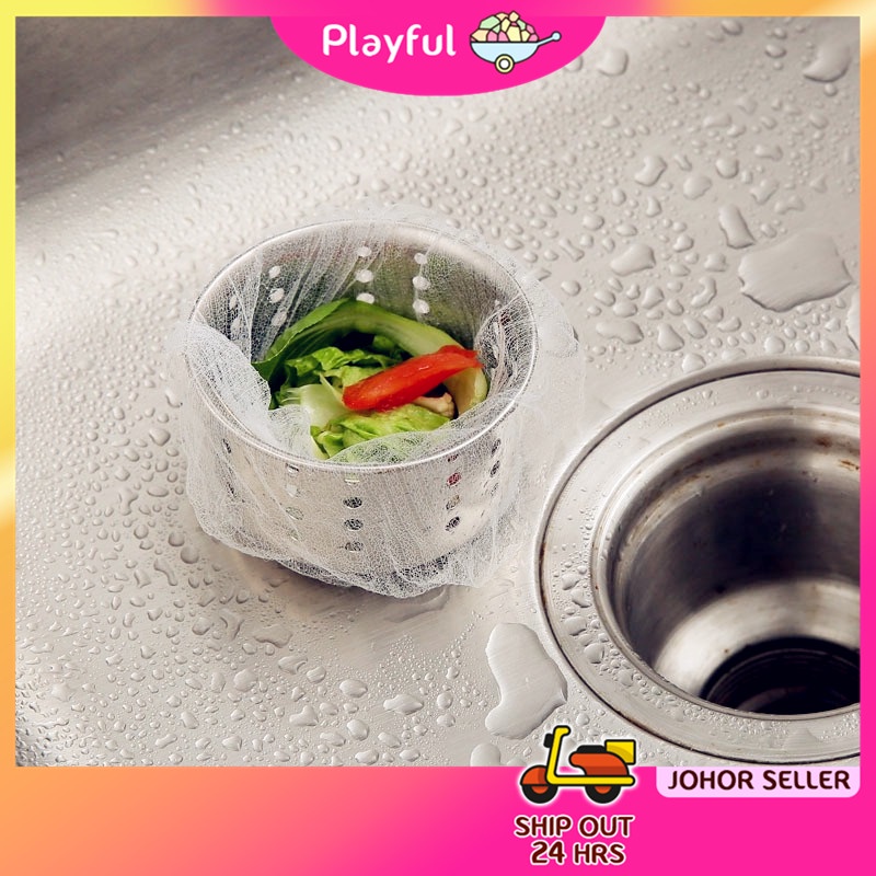 【PLAYFUL】100pcs Kitchen Sink Filter Net Sapis Sinki Elastic material ...