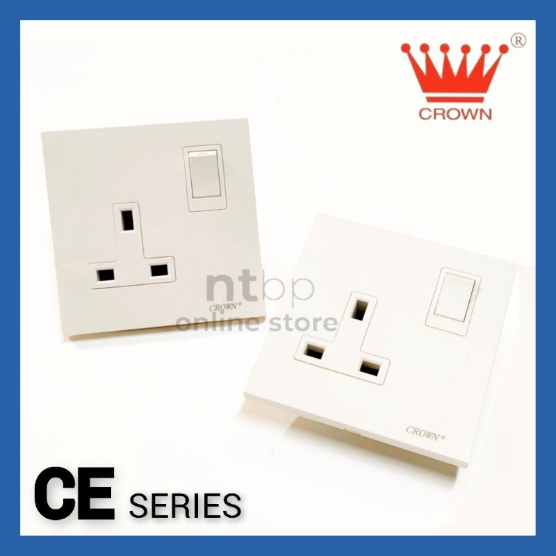 CROWN CE Series 13Amp Switch Socket Outlet / 3Pin Plug Socket - CE813SB ...