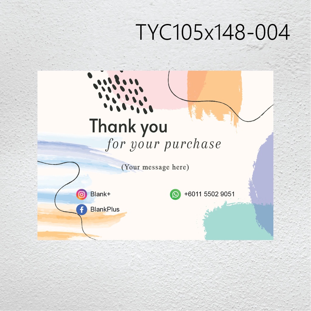 A6 Thank You Card 30pcs 14.8x10.5cm Post card/ Custom Card/ Kad Terima ...