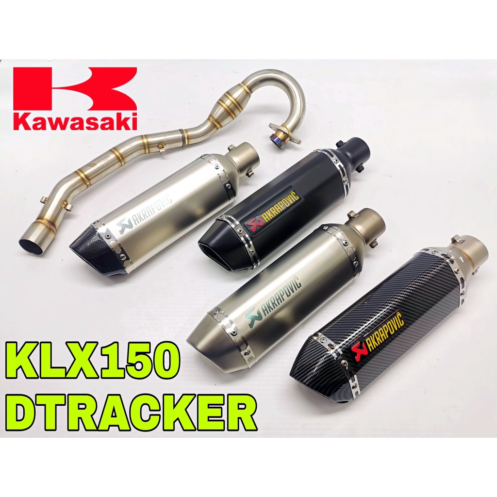 Kawasaki KLX150 / Dtracker Exhaust Akrapovic Full System with Power Boom Piping KLX 150 Ekzos ...