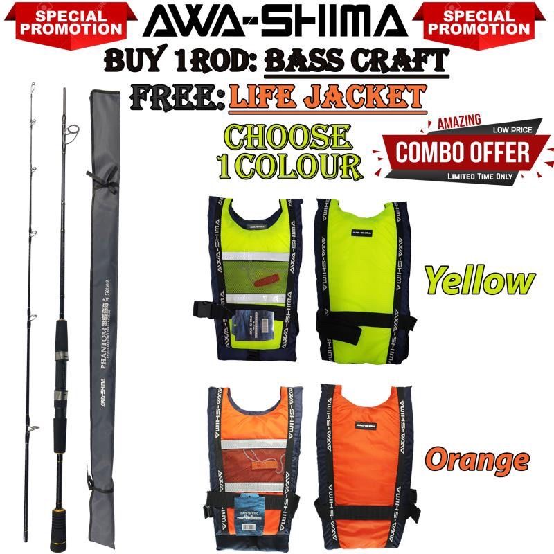 Promotion AWA-SHIMA BASS CRAFT Fishing Rod Buy 1 Free 1LIFE JACKET ...