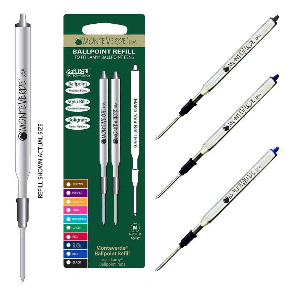 Monteverde Soft Roll Ballpoint Refill To Fit Lamy Ballpoint Pen ...