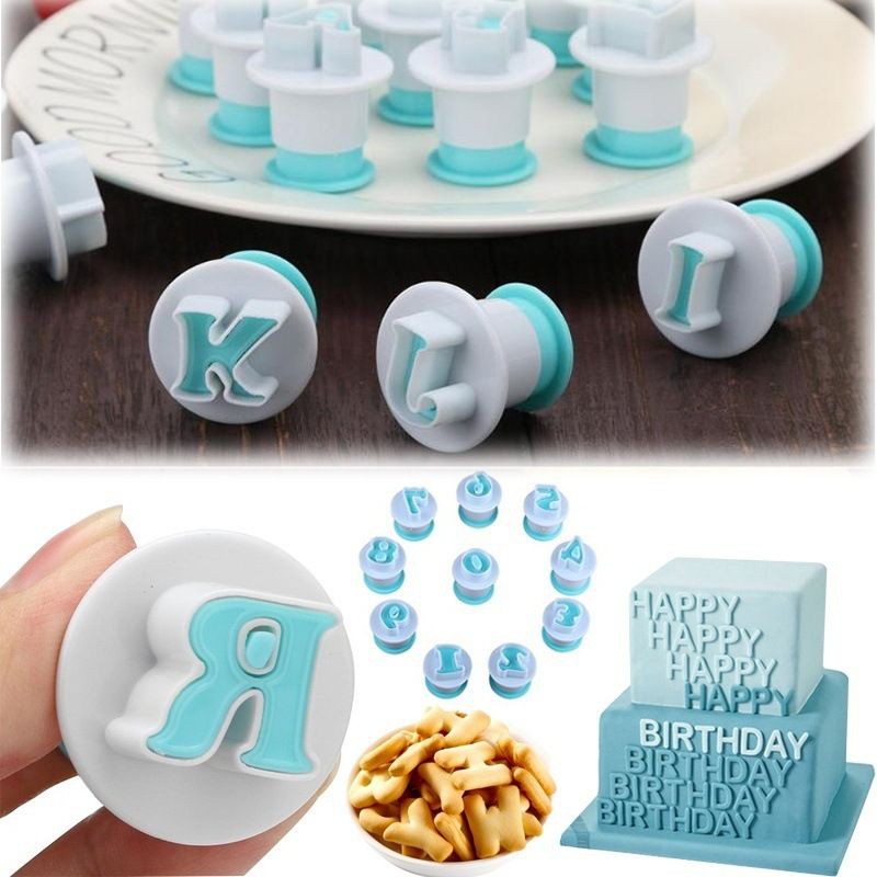 Fondant cutter press cutter alphabet upper case lower case number tekap ...
