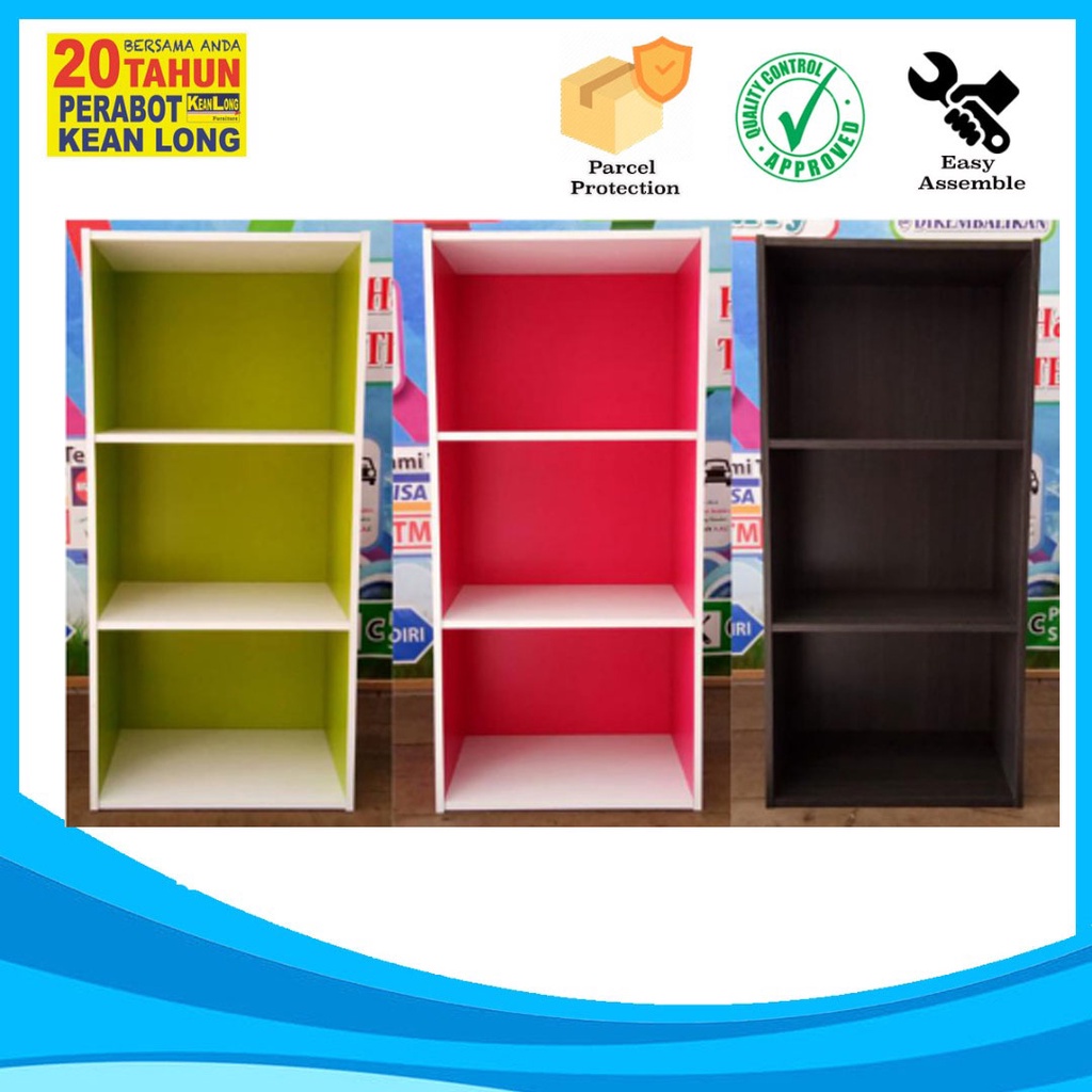 KLSB Colourbox / Almari 3 Tingkat/ Almari sebaguna/Almari Buku/Almari ...