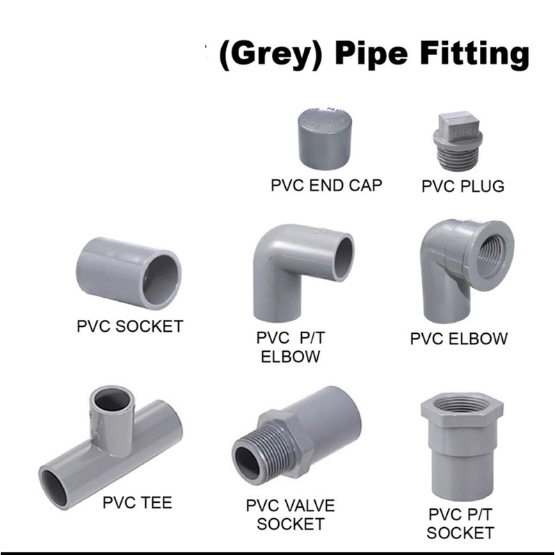 pvc 1/2” 15mm fitting elbow socket tee v/socket pt elbow | Shopee Malaysia