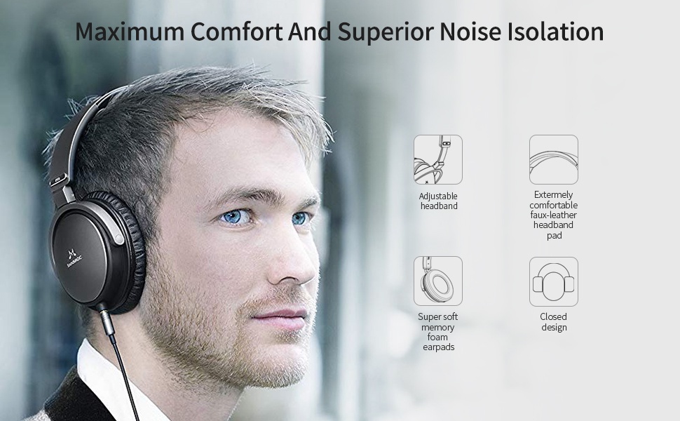 SoundMAGIC Vento P55 Wired On Ear Headphones Powerful Bass HiFi Stereo ...