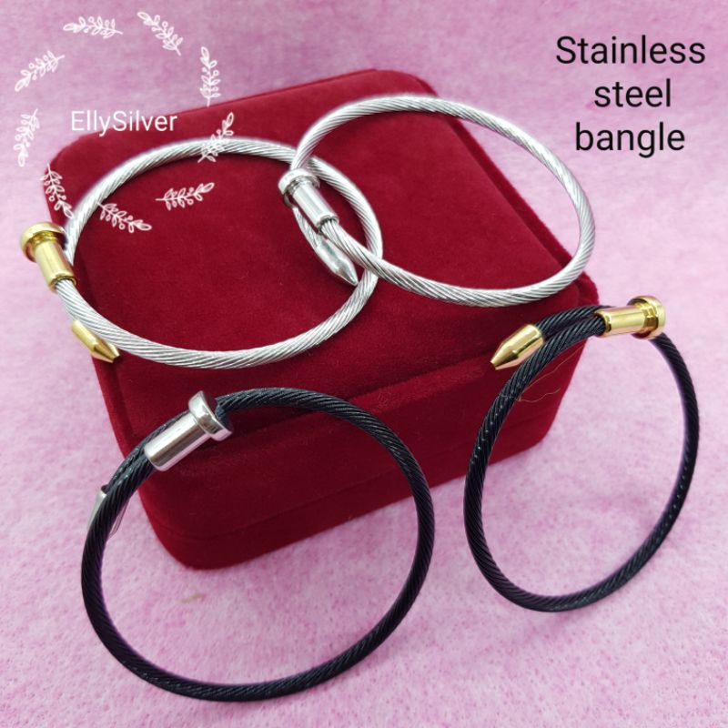 Ready stock**Original 316 stainless steel bangle for men | Shopee Malaysia
