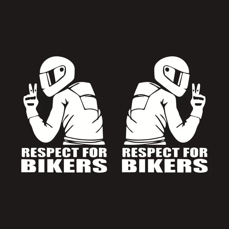 Funny Car Sticker 14X14CM Respect For Motorcycle Rider Sticker ...