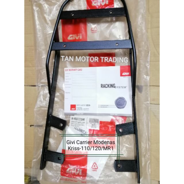 Givi Monorack Carrier Modenas Kriss-110/120/Kriss-100 MR1/MR2 | Shopee ...
