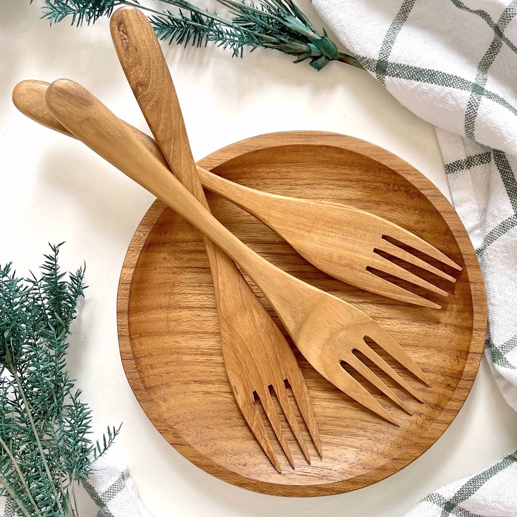 JackCreatus Teak Wood Solid Dinnerware/Kitchenware/Tableware/Utensils ...