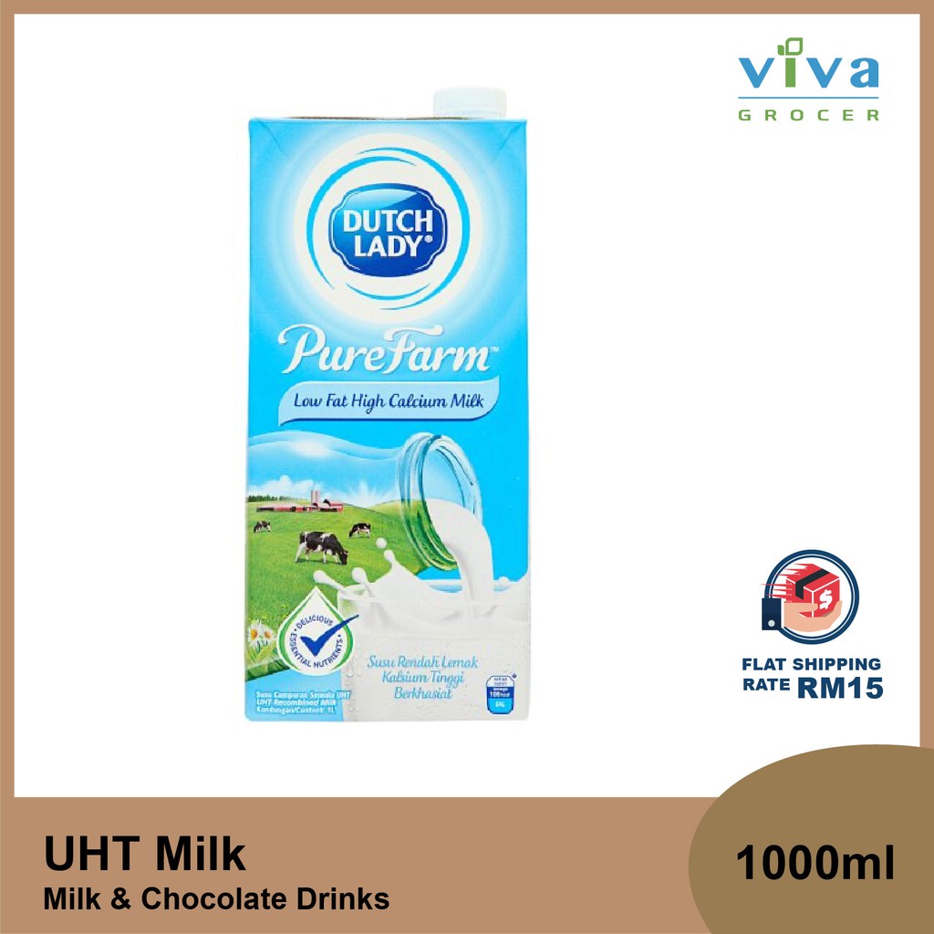 Dutch Lady Pure Farm UHT Milk Low Fat 1000ml | Shopee Malaysia
