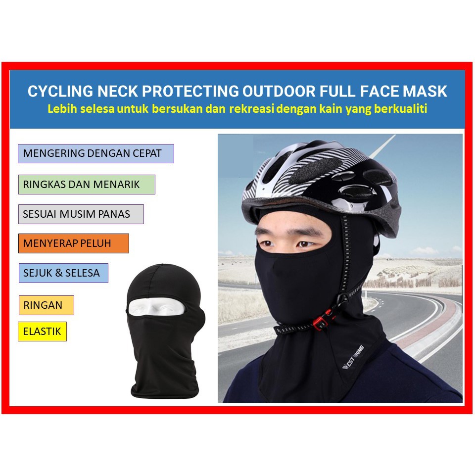 [M'sia] M41 ; TOPENG PELINDUNG MUKA PENUH CYCLING NECK PROTECTING ...