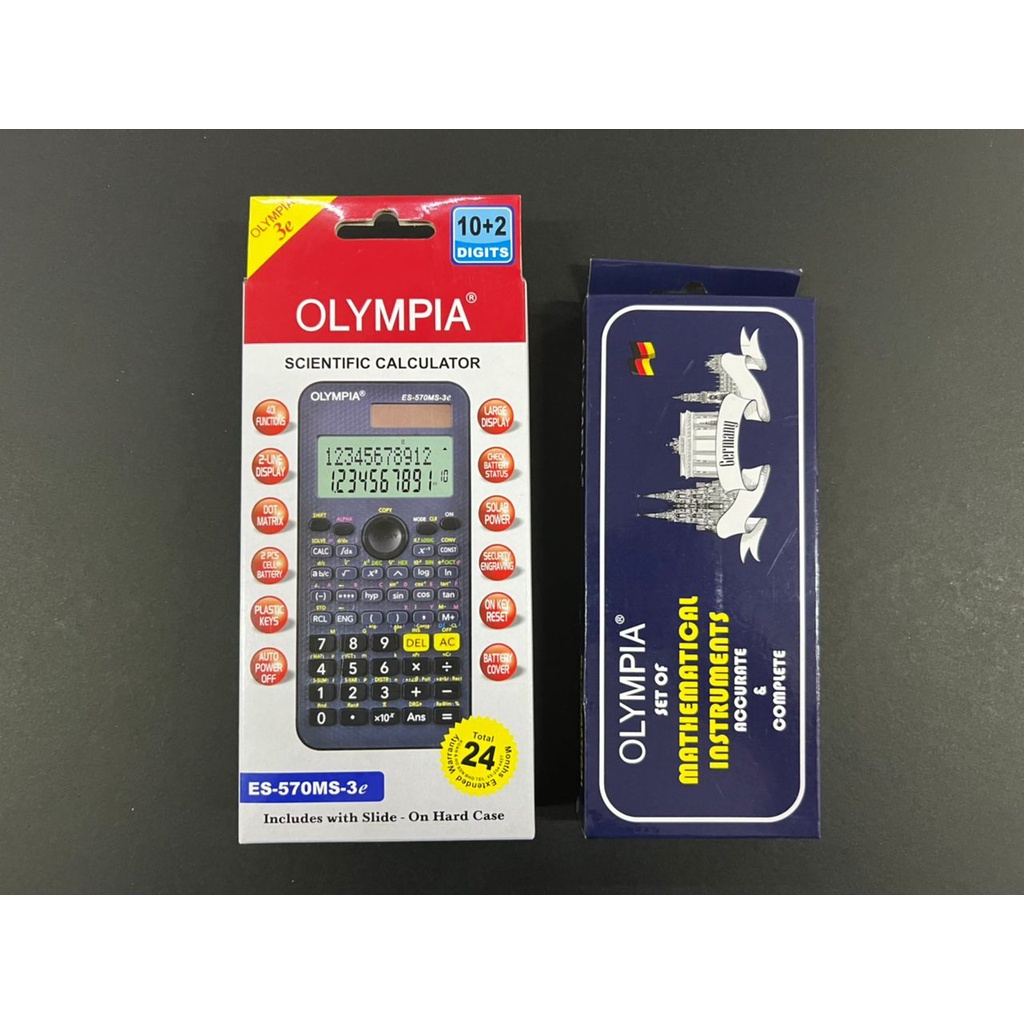 Olympia Scientific Calculator ES-570MS-3e (Free MAthematical Instruments Box ) | Shopee Malaysia