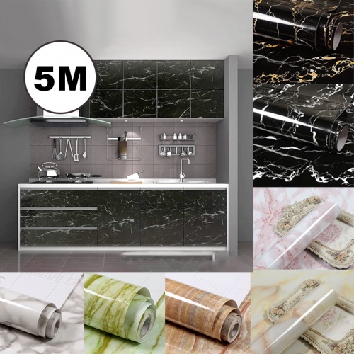 3D Marble Wallpaper Sticker for Cabinet Living Room Bathroom Wall ...