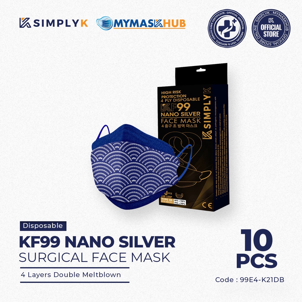Simply K 4Ply K21 KF99 Nano Silver Surgical Face Masks ( 10 PCS ...