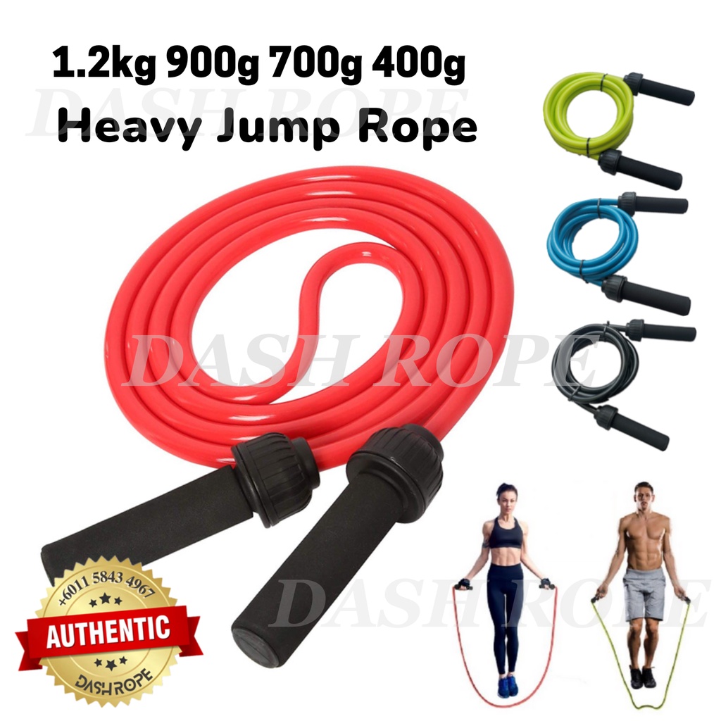 DASHROPE 1.2kg 900g 700g 480g 400g Heavy Jump Rope Weighted Skipping Ropes Berat Sports Fitness ...