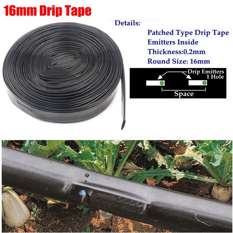 20m 16mm Patched Type Irrigation Drip Tape Farm Greenhouse Under Film Micro Drip Irrigation Hose ...