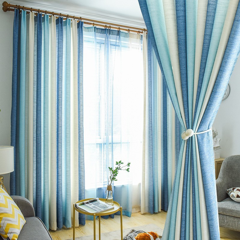 Langsir Warna Dua Tone-Blue Ocean Pink Romance Colourful Cotton Curtain ...