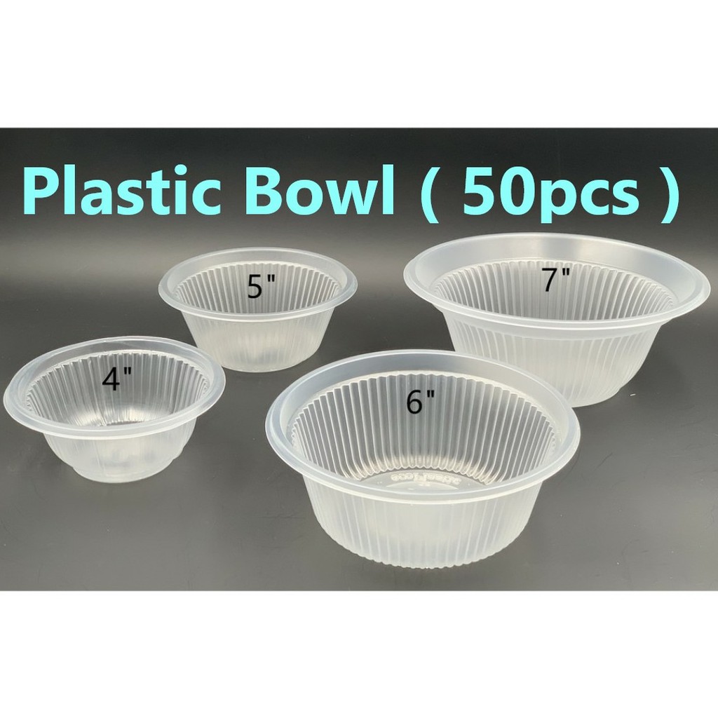 🔥🔥 4" / 5" / 6" / 7" Disposable PP Plastic Bowl - Party Bowl ( 50pcs ...