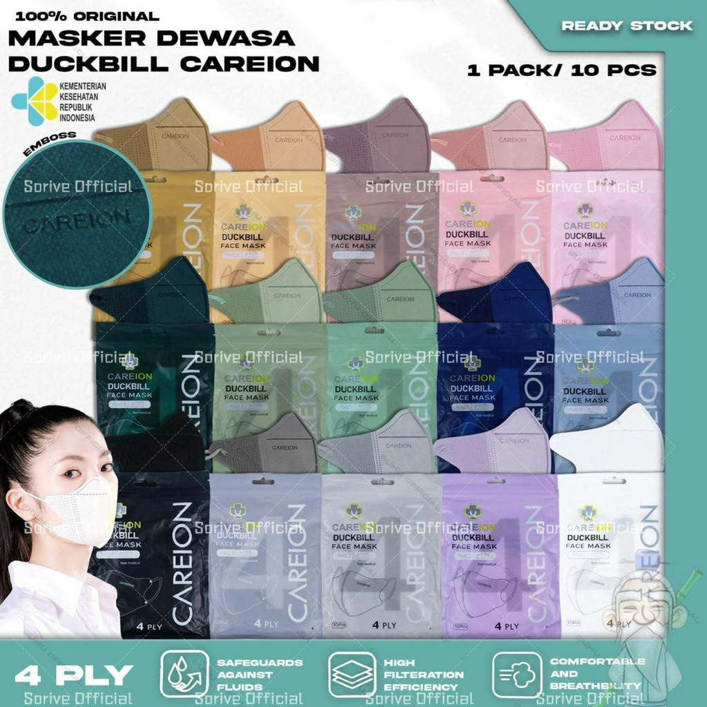 CAREION 3D Pelitup Muka Duckbill Mask 4 Layer headloop/earloop 4ply ...
