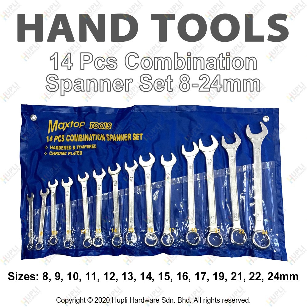 MAXTOP 14 PCS Combination Spanner Set 8-24mm | Shopee Malaysia