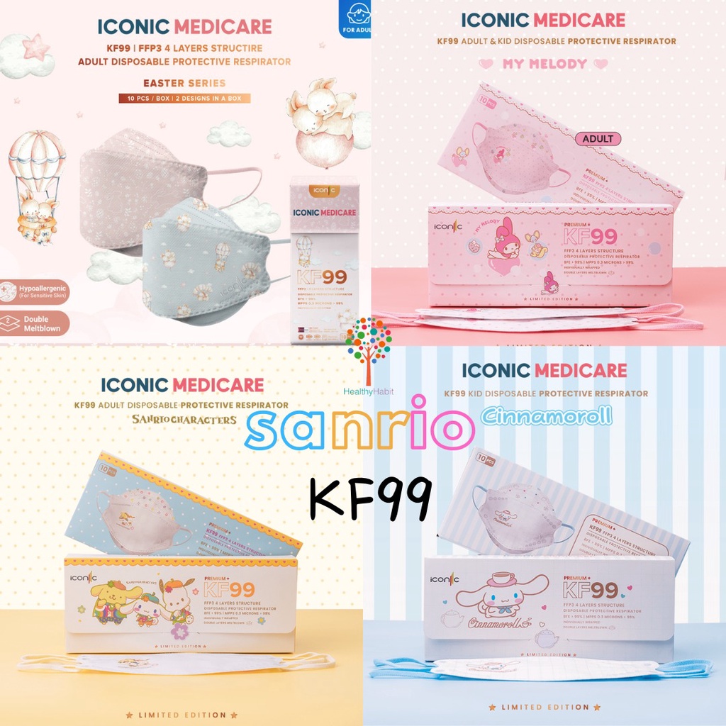 ICONIC Medicare SANRIO Series | EASTER KF99 4ply Protective Respirator ...