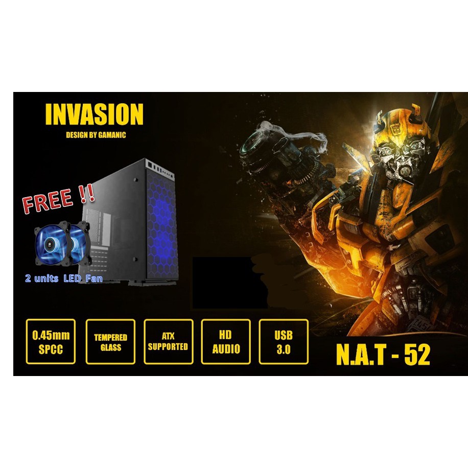 INVASION N.A.T 52 DESKTOP CASING ( COMPUTER CASE ) | Shopee Malaysia