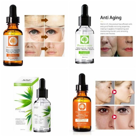 Natural Original Vitamin C VC Liquid Hydrating Serum Whitening Anti ...
