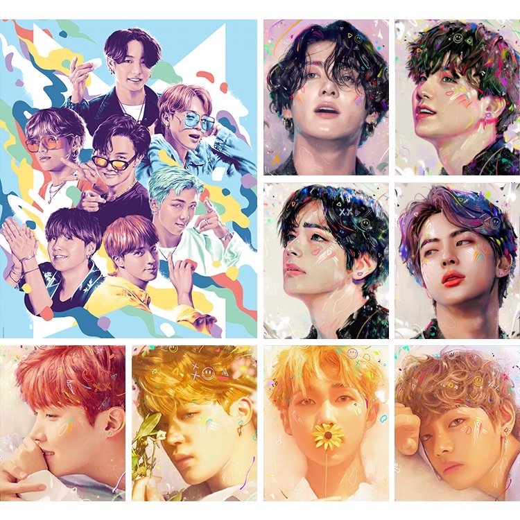 DROFE BTS Love Yourself Collection Paint By Numbers Wall Art On Canvas ...