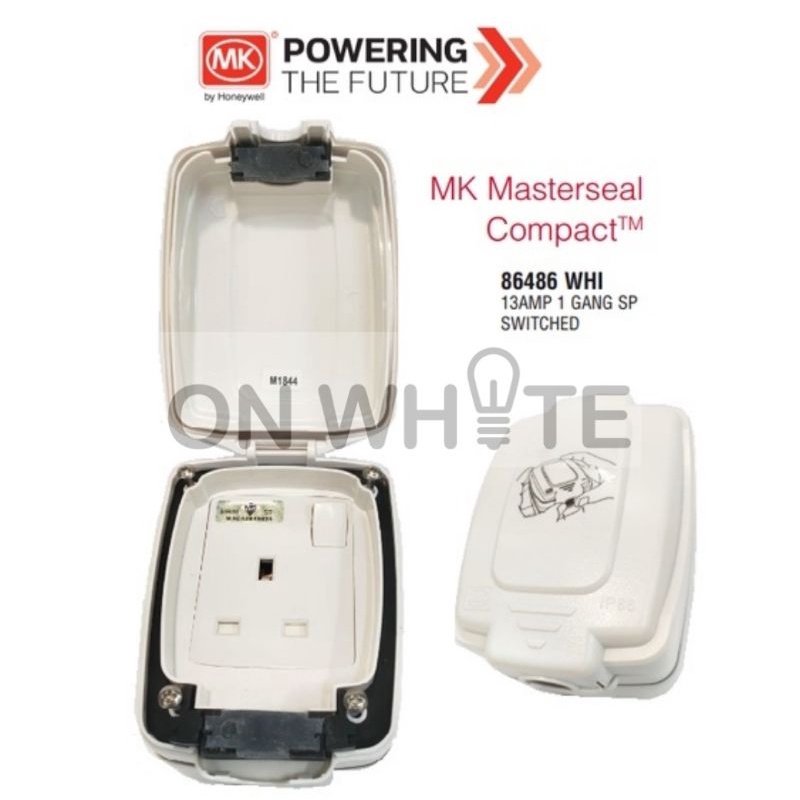 MK 86486 Masterseal Compact 1 Gang 13A Switch Socket Outlet IP66 Grey ...